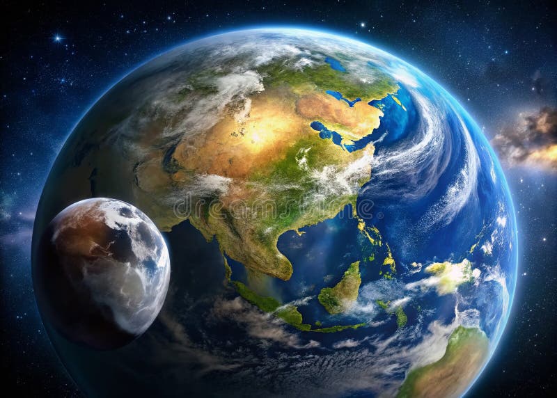 Breathtaking 3D Panoramic View of Earth and Moon a Stunning ...