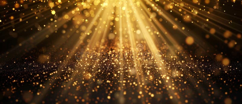 A Breathtaking Display of Golden Glitter and Light Rays, Creating a ...