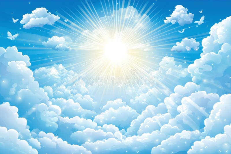 A Breathtaking Display of Sunlit Clouds, Where the Sun S Rays Pierce ...