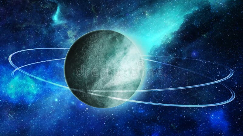 Breathtaking Double Ring Planet in Outer Space Nebula with Stars ...