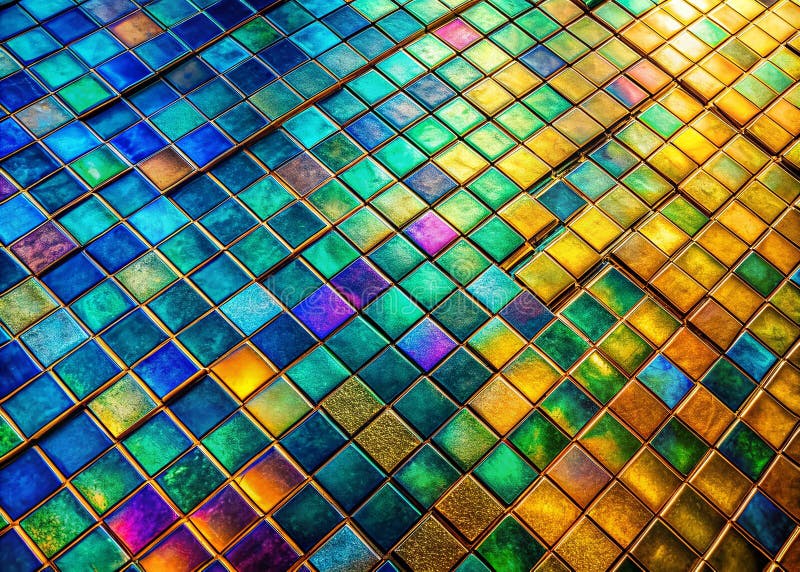 Metallic Tile Pattern. Golden Background. Golden Polygonal Wall from ...