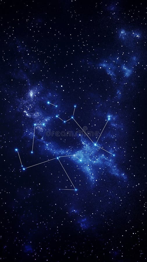 Night Sky View Featuring Constellations and Spatial Elements Against a ...
