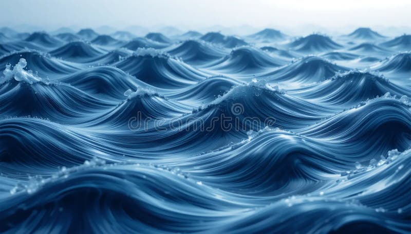 Stunning 3D Render of Ocean Waves: Abstract Blue Water Texture - Stock ...