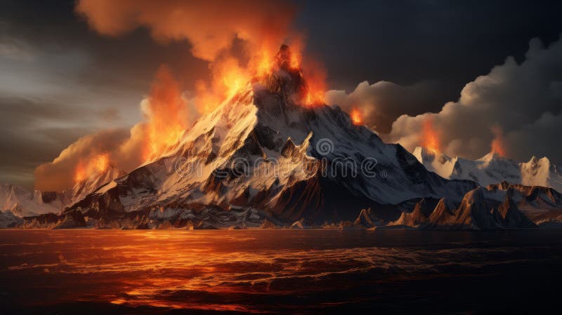 Breathtaking Hyperrealistic Mountain on Fire - a Captivating Visual ...