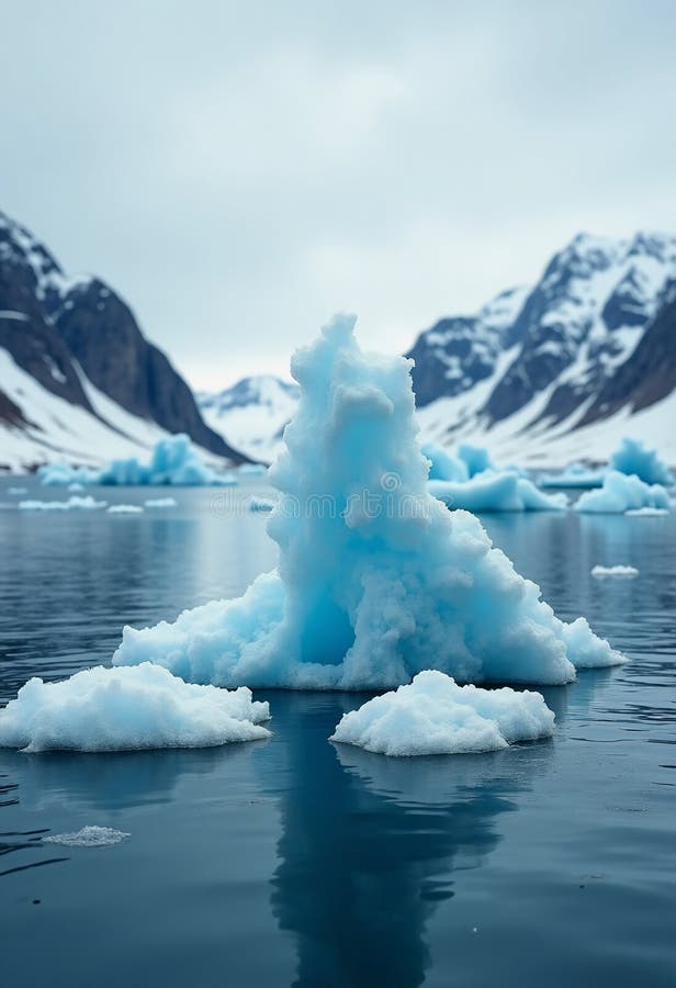 Breathtaking Icy Structures Emerge from Serene Waters, Reflecting the ...