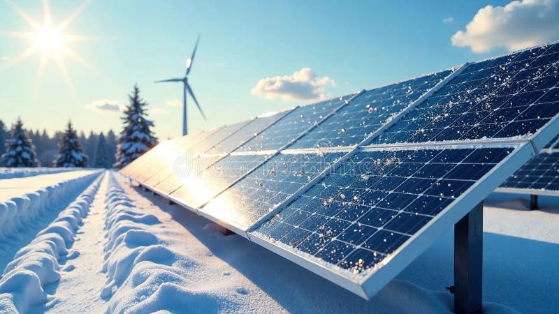 Sparkling Solar Panels Reflect Winter Sun a Stunning Showcase of ...