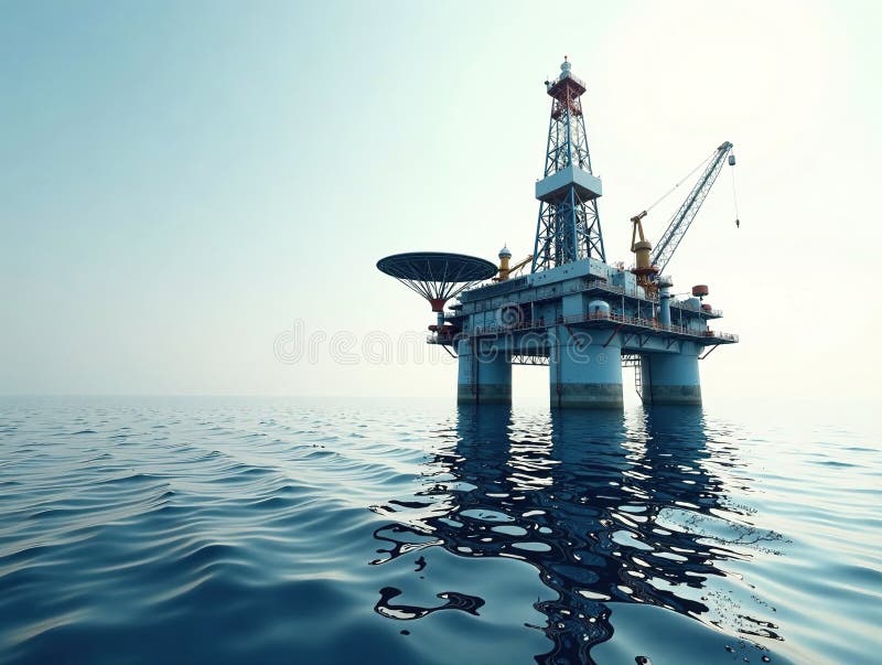 Majestic Offshore Oil Rig Extraction a Stunning Visual of Modern ...