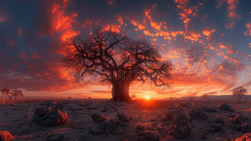 Namibian Desert Sunrise: a Stunning Display of Dramatic Colors Stock ...