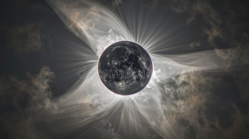 Stunning Solar Eclipse with Moon and Coronal Mass Ejection, Generative ...