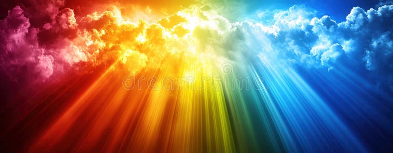 Heavenly Rays a Colorful Sky Background Stock Illustration ...