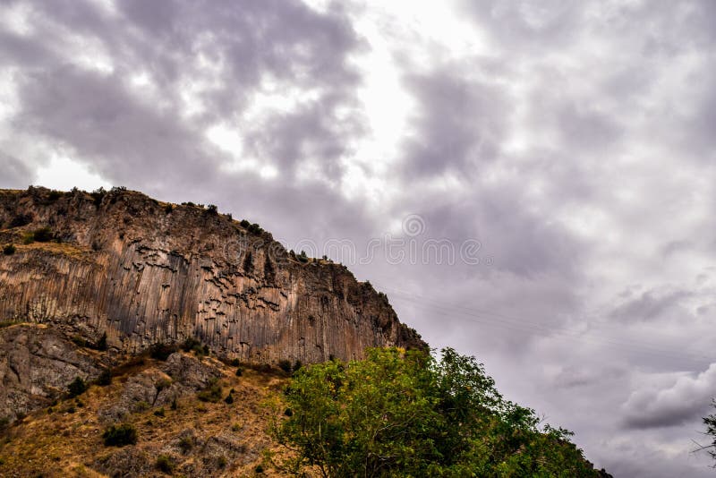 Breathtaking Landscape with Steep Rock Formations Caved by River Under ...