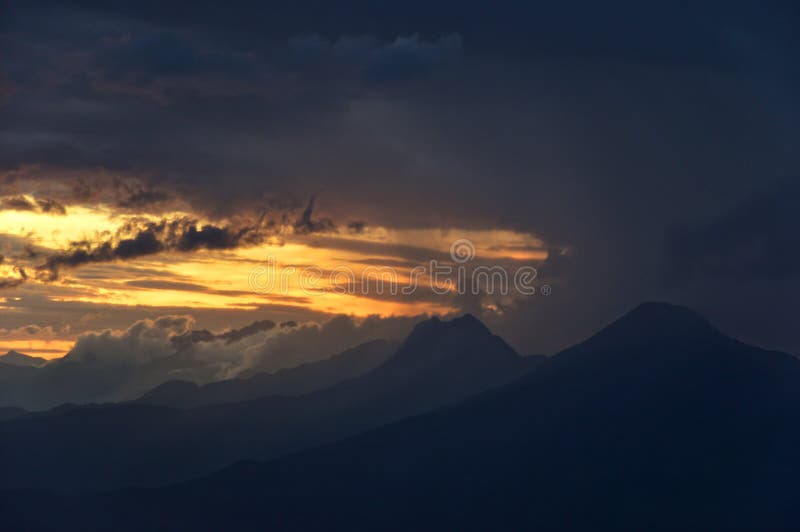 Breathtaking Mountain View by Sunset in Da Nang, Vietnam. Stock Image ...