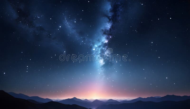 Galactic Elegance: a Night Sky Masterpiece Stock Illustration ...