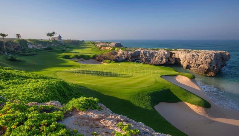 Breathtaking Ocean View Golf Course on Cliffs with Iconic Tall Rock ...