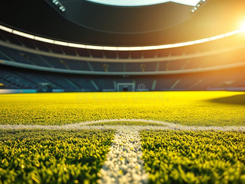 Dynamic Overhead View of a Football Field in Motion Blurred Turf Sharp ...