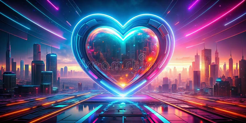 A Stunning 3D Rendered Visualization of a Futuristic Heart Interface ...