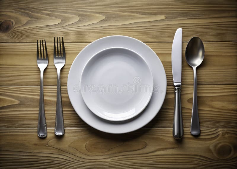 Stunning Panoramic View of an Elegant Empty Table Setting a Minimalist ...