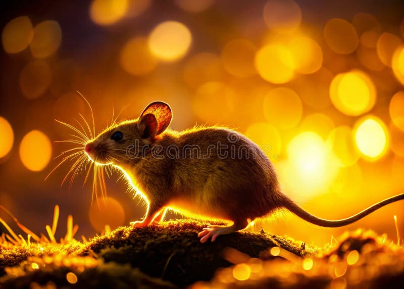 Stunning Golden Mouse Silhouette a Panoramic View of a Captivating ...