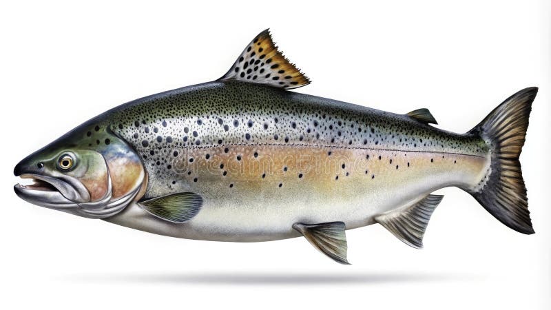 Breathtaking Panoramic View of an Atlantic Salmon a Stunning Isolated ...