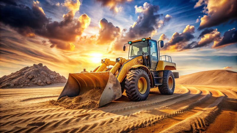 Massive Sandpit Excavation Panoramic View of HeavyDuty Wheel Loader ...