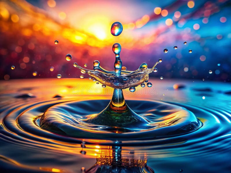 Breathtaking Panoramic View of CrystalClear Water Droplets Exploding on ...