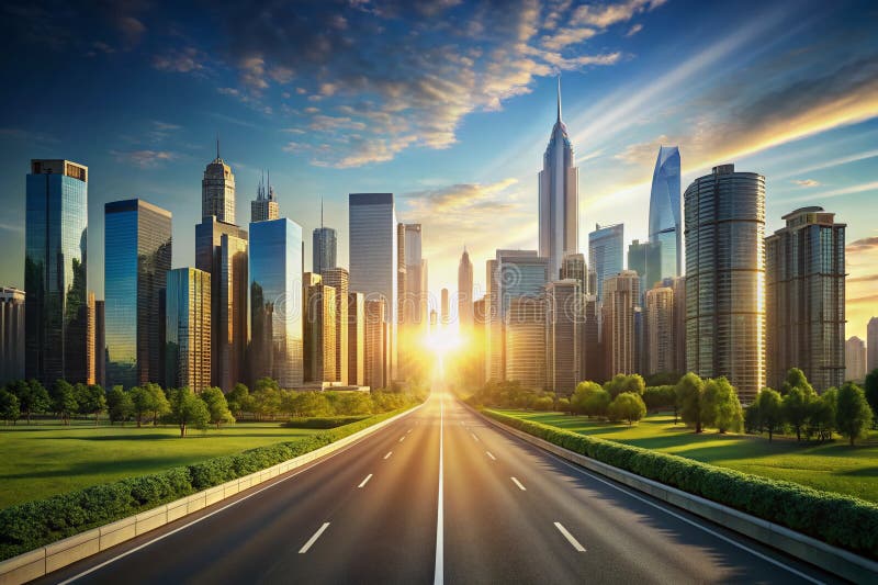 Breathtaking Panoramic View of a Densely Developed Urban Metropolis a ...