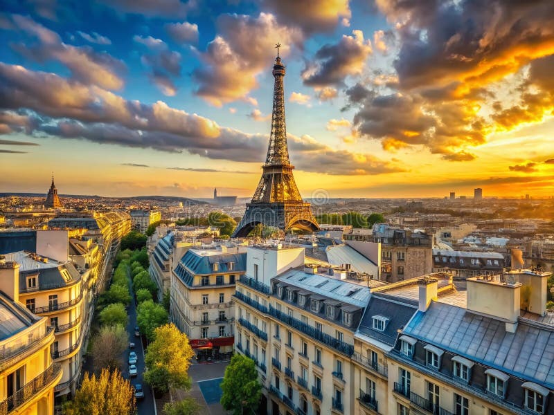 Breathtaking Panoramic View of Paris from a Parisian Rooftop a Stunning ...