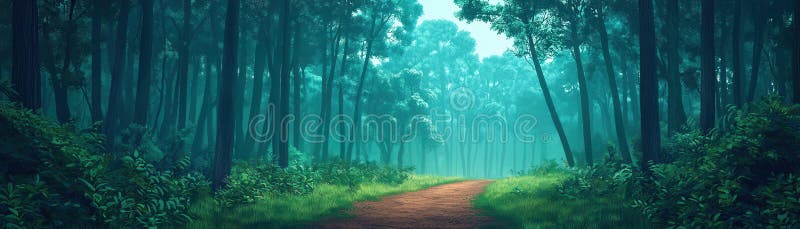 Enchanting Forest Path Misty Woods Nature Trail Sunlight Green Trees ...