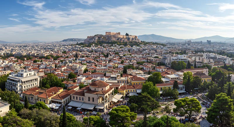 Athens Panorama Acropolis Majesty Stock Photo - Image of website ...