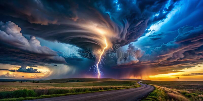 A Breathtaking Panoramic View of a Violent Tornado at Night Natures Raw ...