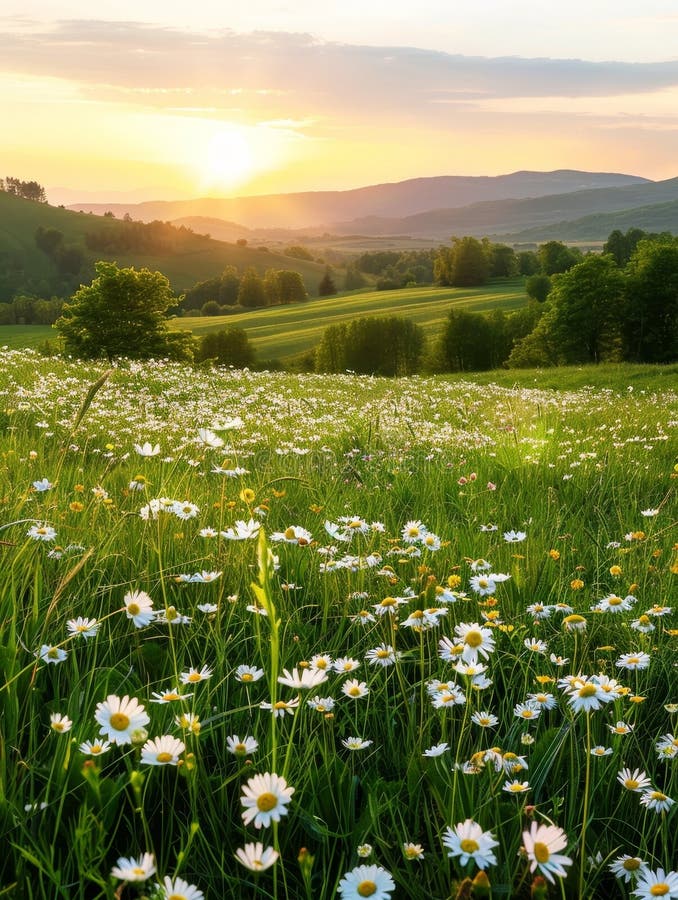 A Breathtaking Pastoral Landscape Bathed in the Warm Glow of the ...