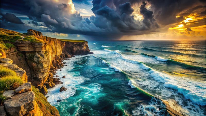 A Breathtaking yet Perilous Panoramic View from a Cliffs Edge Extreme ...