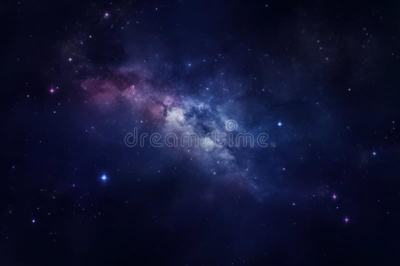 Panoramic Indigo Starry Sky in Deep Space, Generative AI Stock ...