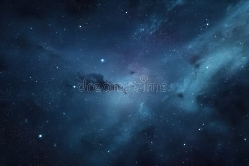 Panoramic Indigo Starry Sky in Deep Space, Generative AI Stock ...