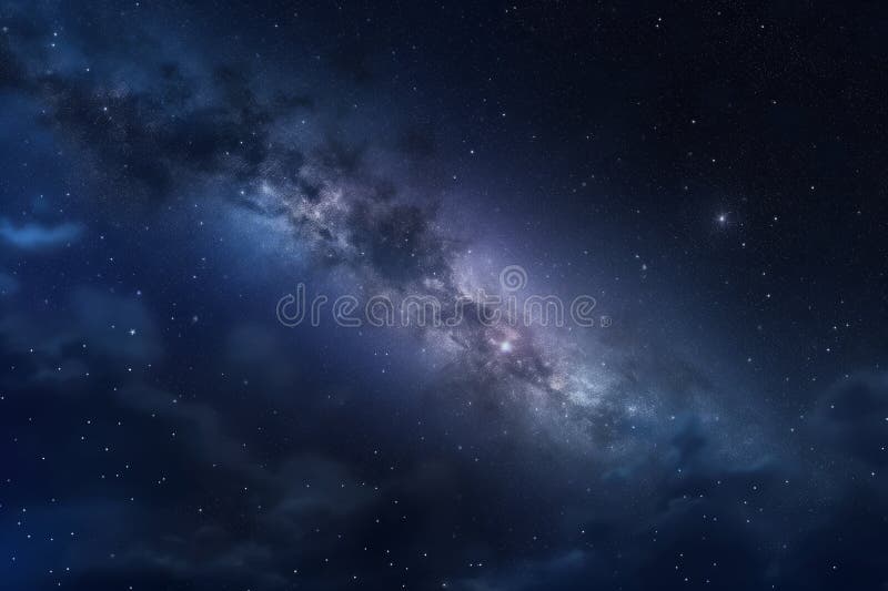 Panoramic Indigo Starry Sky in Deep Space, Generative AI Stock ...