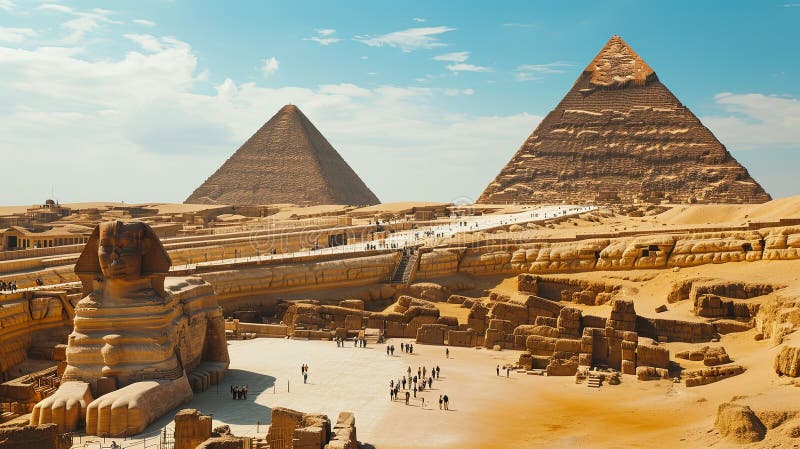 Breathtaking Pyramids of Giza Stock Illustration - Illustration of ...