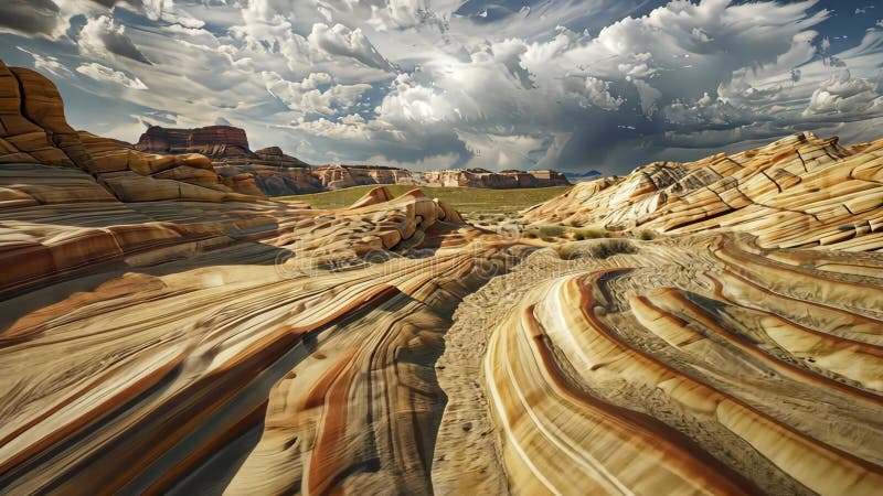 Breathtaking Sandstone Formations Under Dramatic Sky, Panoramic View ...