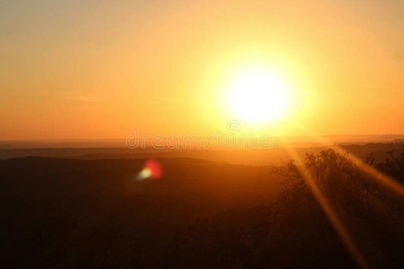 Breathtaking Scenery of the Sunset at Hidden Falls, Austin, Texas Stock ...