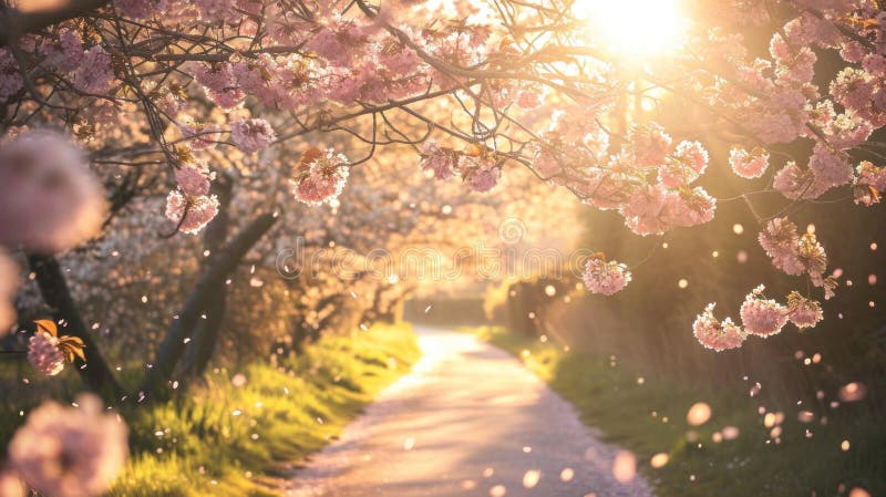 A Breathtaking Shot Capturing a Tree-lined Pathway Adorned with ...
