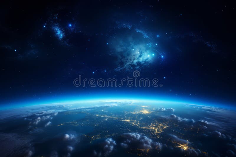 A Breathtaking Shot of the Earth from Space Stock Illustration ...