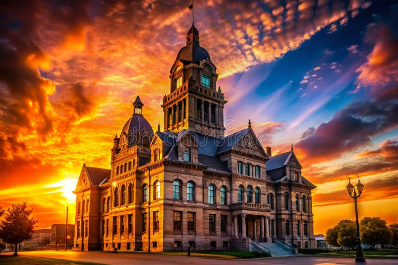 Majestic Silhouette of a Courthouse at Sunset a Powerful Symbol of ...