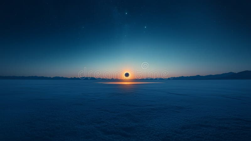 Breathtaking Solar Eclipse Over a Tranquil Landscape at Dawn with ...