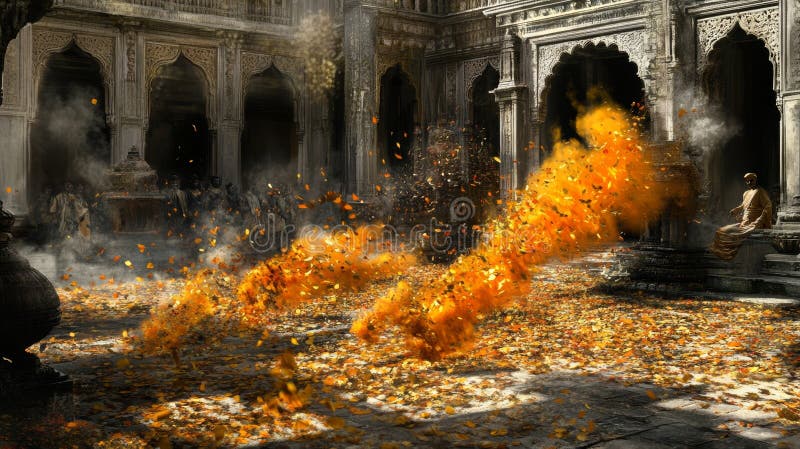 A Breathtaking Spectacle of Light and Shadow Illuminating the Aged ...