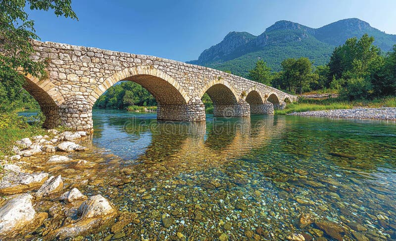 A Breathtaking Spring View of the Old Mes Bridge Stock Photo - Image of ...