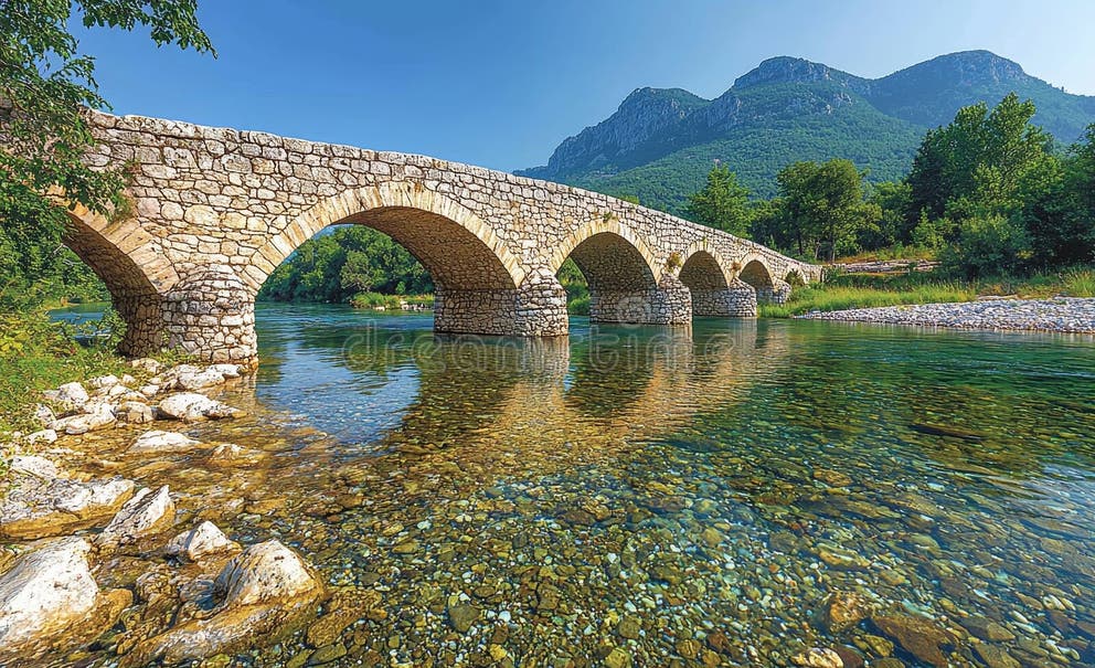 A Breathtaking Spring View of the Old Mes Bridge Stock Photo - Image of ...