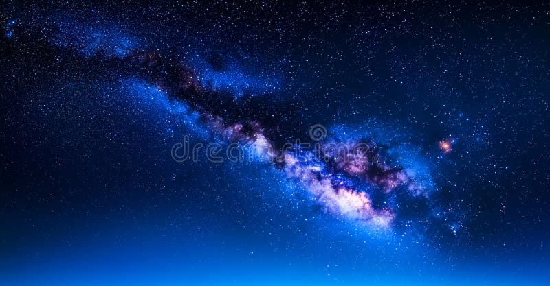 Breathtaking Starry Night with Falling Stars and the Milky Way. Stock ...