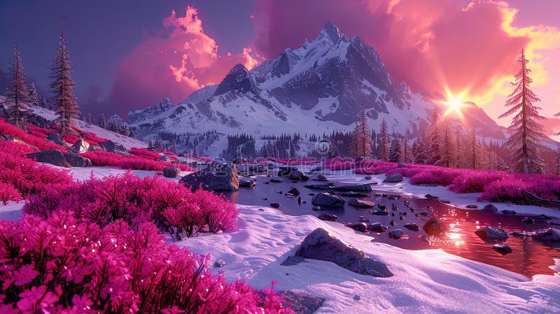 Breathtaking Sunrise Paints Forest in Vibrant Colors Stock Image ...