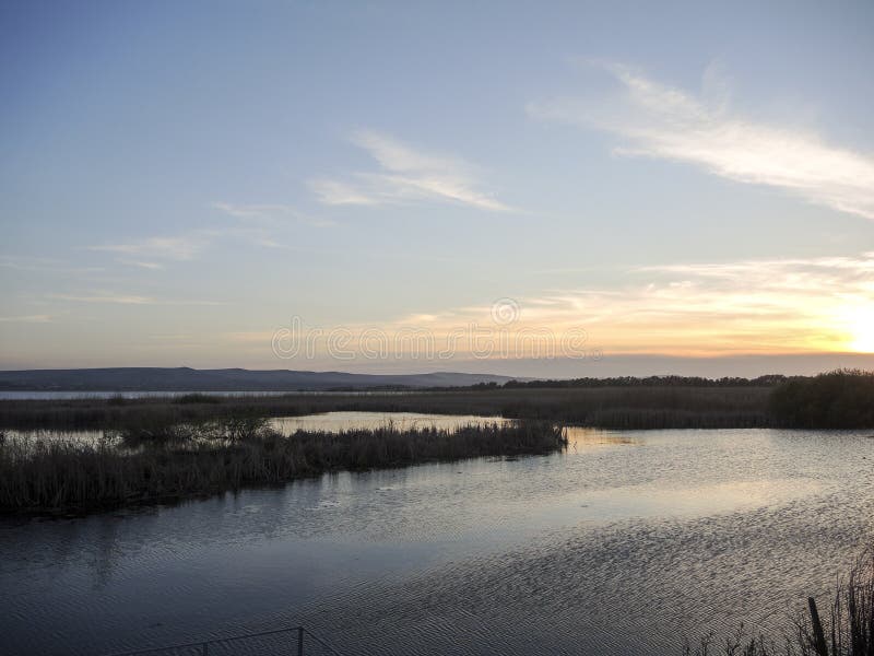 Breathtaking Sunset in Danube Delta, Romania, in a Summer Day Stock ...
