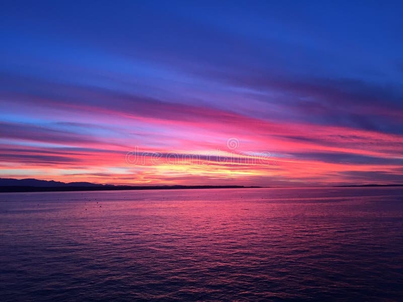Breathtaking Sunset in Edmonds Washington Stock Photo - Image of ...