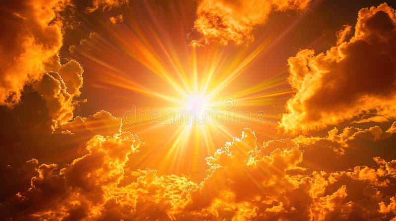 Rays Sunlight Breaking Clouds Golden Hour Scene Stock Photos - Free ...